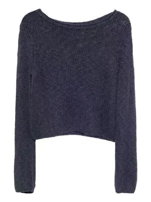 JAMES PERSE Long-sleeved Open Knit Top - Blue