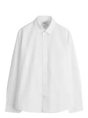Cos Relaxed Pima Cotton Poplin Shirt - White