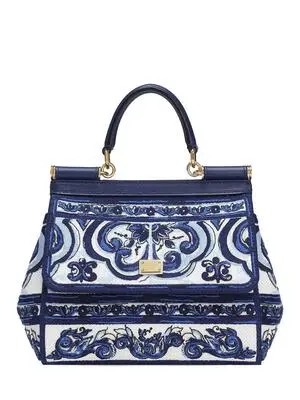 Dolce & Gabbana Medium Sicily Handbag With Embroidery - Multicolor