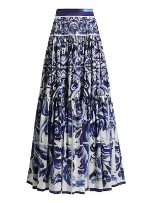 Dolce & Gabbana Long Poplin Skirt - Print