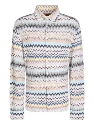 Missoni Crochetknit Cotton Shirt - Beige