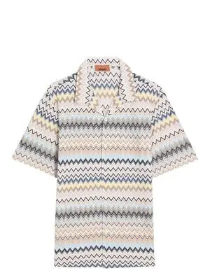 Missoni Crochetknit Cotton Shirt - Beige