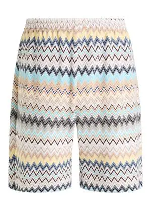 Missoni Crochet-knit Cotton Drawstring Shorts - White
