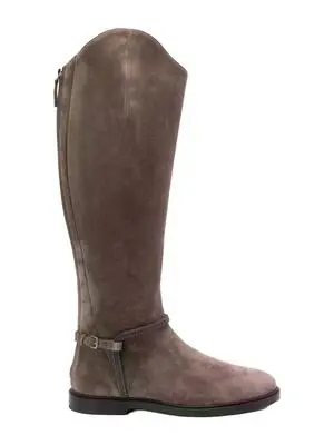 Brunello Cucinelli Buckled Suede Boots - Brown