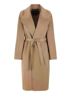 Max Mara Vale Peak-lapel Belted Coat - Neutrals