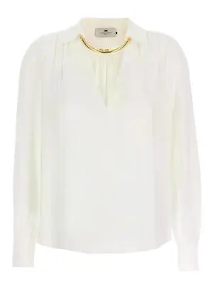 Elisabetta Franchi Removable-necklace Blouse - White