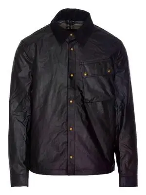 Belstaff Wax-effect Snap-button Jacket - Black