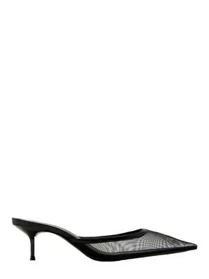 Schutz 60mm Mesh Pointed-toe Mules - Black