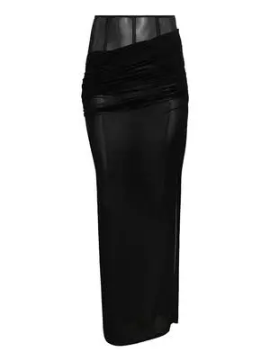 Christopher Esber Corset Draped Maxi Skirt - Black