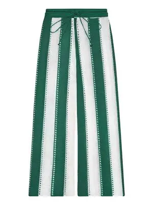 Calle Del Mar Cabana Striped Knit Trousers - Green