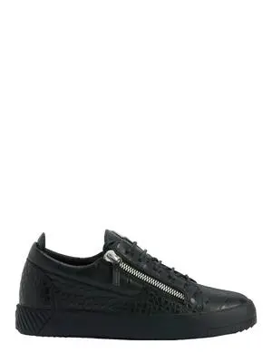 GIUSEPPE ZANOTTI Frankie Crocodile-effect Trainers - Black