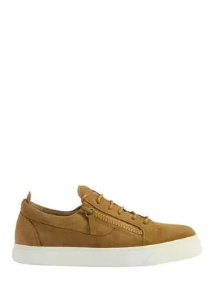 GIUSEPPE ZANOTTI Frankie Zip-fastening Suede Trainers - Neutrals