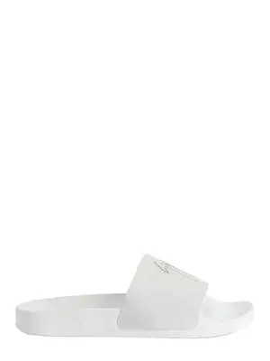 GIUSEPPE ZANOTTI Giuseppe Zanotti Brett Crystal-Embellished Leather Slides White