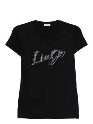 Liu Jo Logo Embellished T-shirt - Black