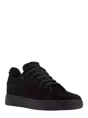 GIUSEPPE ZANOTTI Suede Sheepskin Low-top Sneakers - Black