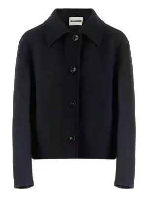 JIL SANDER Button-fastening Wool Coat - Blue