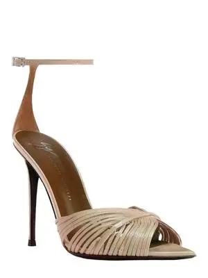 GIUSEPPE ZANOTTI 105mm Intriigo Leather Heeled Sandals Neutrals