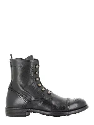 Officine Creative Lace-up Brogue Boots - Black