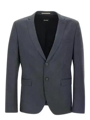 BOSS Peak-lapel Wool Blazer - Grey
