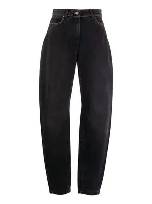 MSGM Barrel-leg High-waisted Jeans - Grey