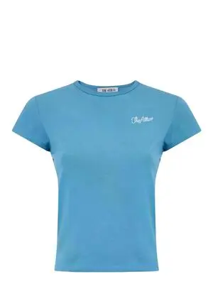 Attico Logo-embroidered T-shirt - Blue