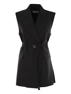 Sportmax Ciurma Sleeveless Long Blazer - Black