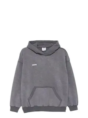 Vetements Logo-embroidered Hoodie - Grey