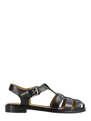 Church's Leather Lattice Flat Sandals - Black