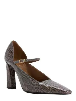 GIUSEPPE ZANOTTI 90mm Brita Crocodile-effect Buckle Pumps - Grey