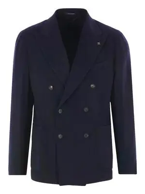 Tagliatore Peak-lapel Double-breasted Blazer - Blue