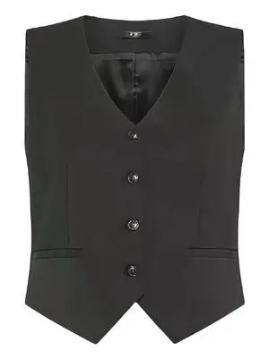Seventy V-neck Buttoned Waistcoat - Black