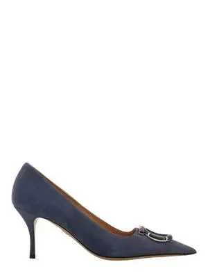 FERRAGAMO 70mm Pointed Pumps - Blue