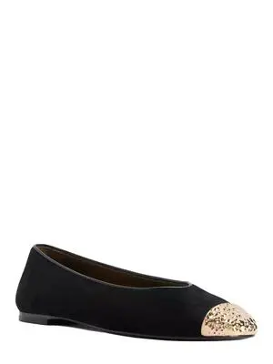 GIUSEPPE ZANOTTI Georgia Suede Ballet Flats - Black