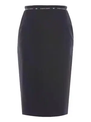 Elisabetta Franchi Logo-ribbon Midi Skirt - Black