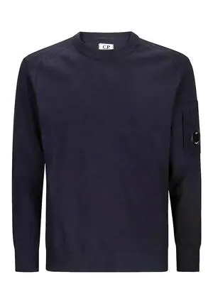 C.P. COMPANY Crew Neck Jumper With Lens Pocket - Black