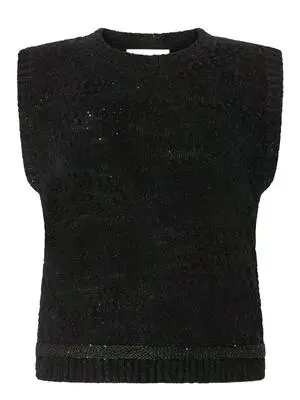 GENNY Sequin-embellished Vest - Black