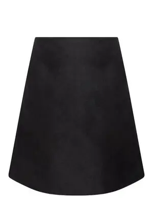 Alexander McQueen Satin A-line Skirt - Black