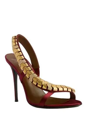 GIUSEPPE ZANOTTI 105mm Rhinestone Embellished Heeled Sandals - Red