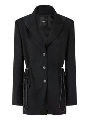Pinko Buttoned-up Drawstring Blazer - Black
