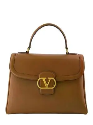 Valentino Garavani 9 To 5 Leather Tote - Brown