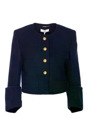 Chloé Check-pattern Jacket - Blue