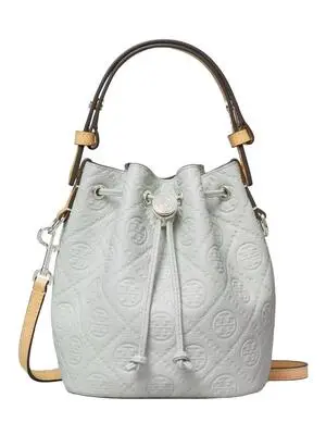 Tory Burch Mini T Monogram Bucket Bag - Grey