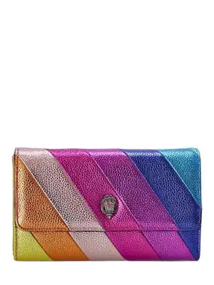 Kurt Geiger Metallic Clutch With Chain Strap - Pink