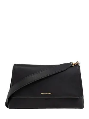 Michael Kors Flap-detail Leather Shoulder Bag - Black
