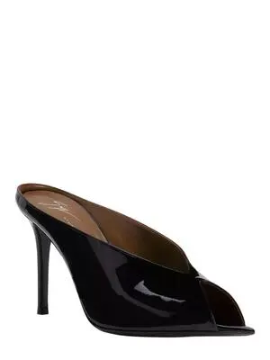 GIUSEPPE ZANOTTI 90mm Intriigo Pointed-toe Patent Leather Sandals - Black