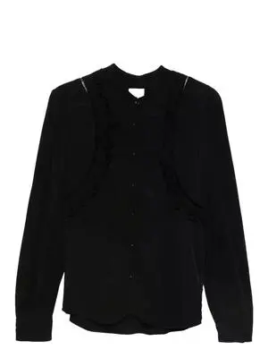 Isabel Marant Lace-insert Long-sleeve Blouse - Black