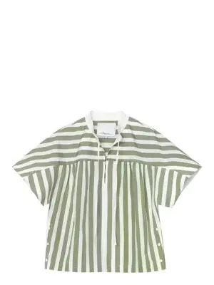 3.1 Phillip Lim Striped Tie-neck Top - Green