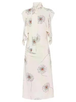 Prada Printed Midi Dress - Neutrals