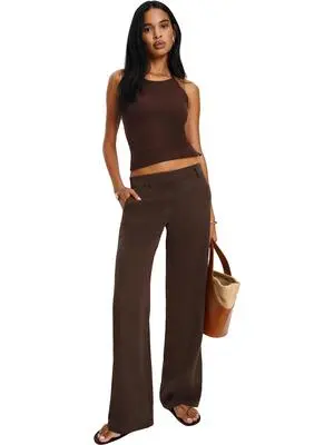 REFORMATION Gisele Low Rise Pant - Brown