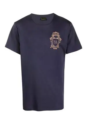 BILLIONAIRE Embroidered-logo Detail T-shirt - Blue
